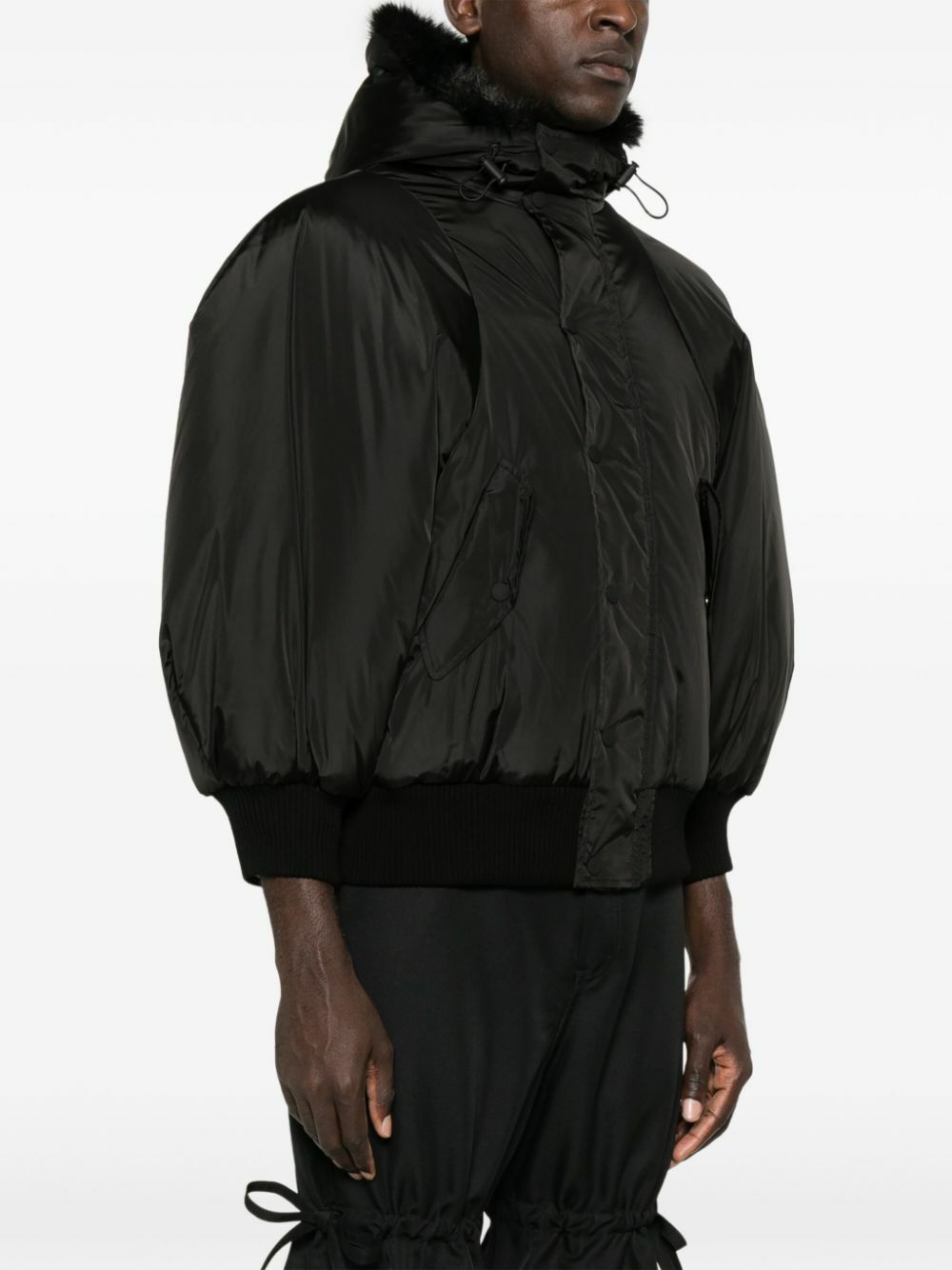 Simone Rocha Faux-Fur Trim Hooded Bomber Jacket Simone Rocha