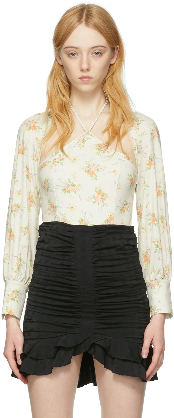 Kijun White Polyester Bodysuit Kijun