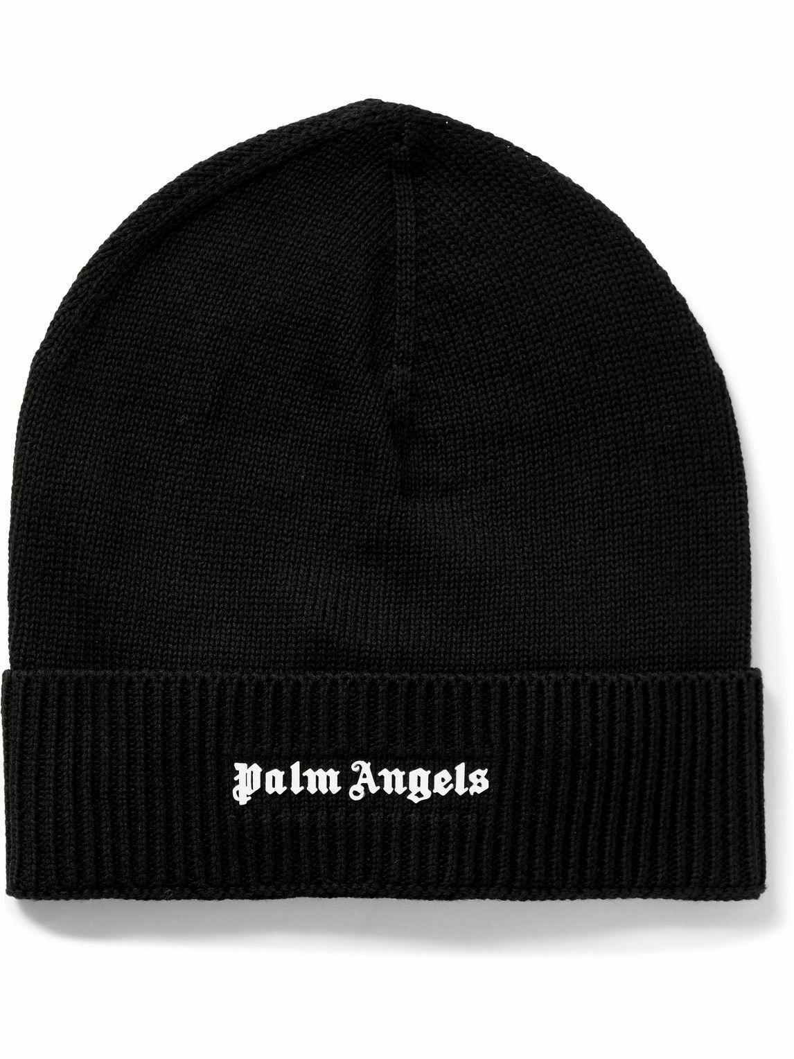 Palm Angels - Logo-Flocked Ribbed Cotton Beanie Palm Angels