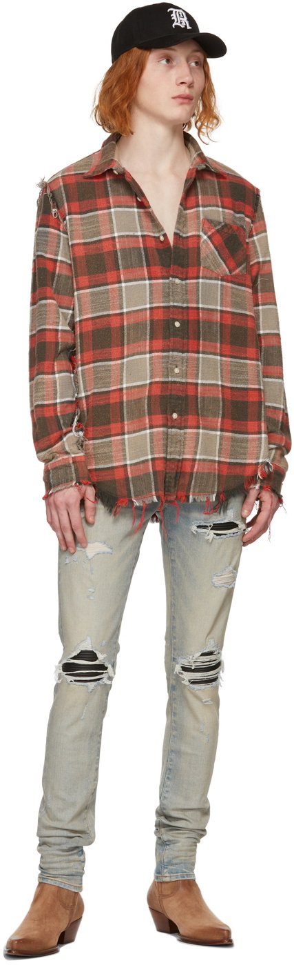 R13 Red Shredded Seam Shirt R13