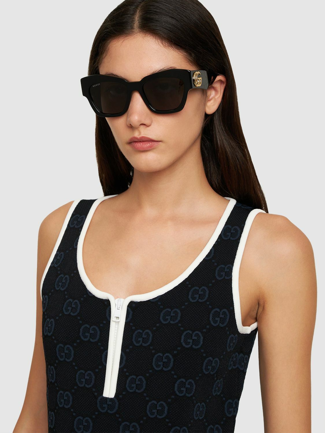 GUCCI - Gg1422s Cat-eye Acetate Sunglasses Gucci
