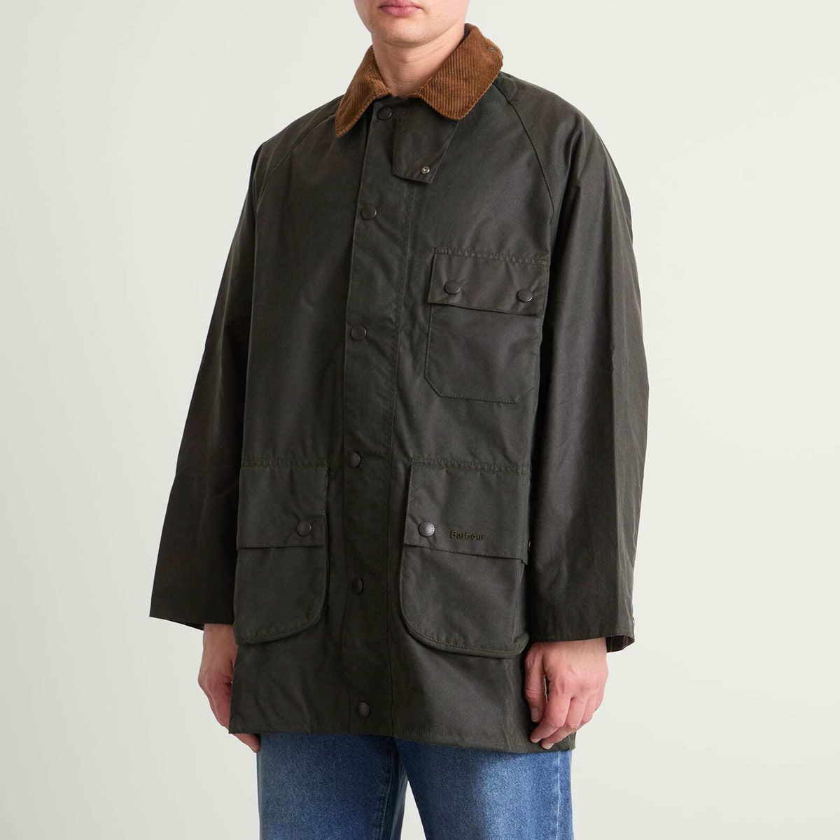 Barbour Men's OS Solway Wax Jacket in Sage Barbour
