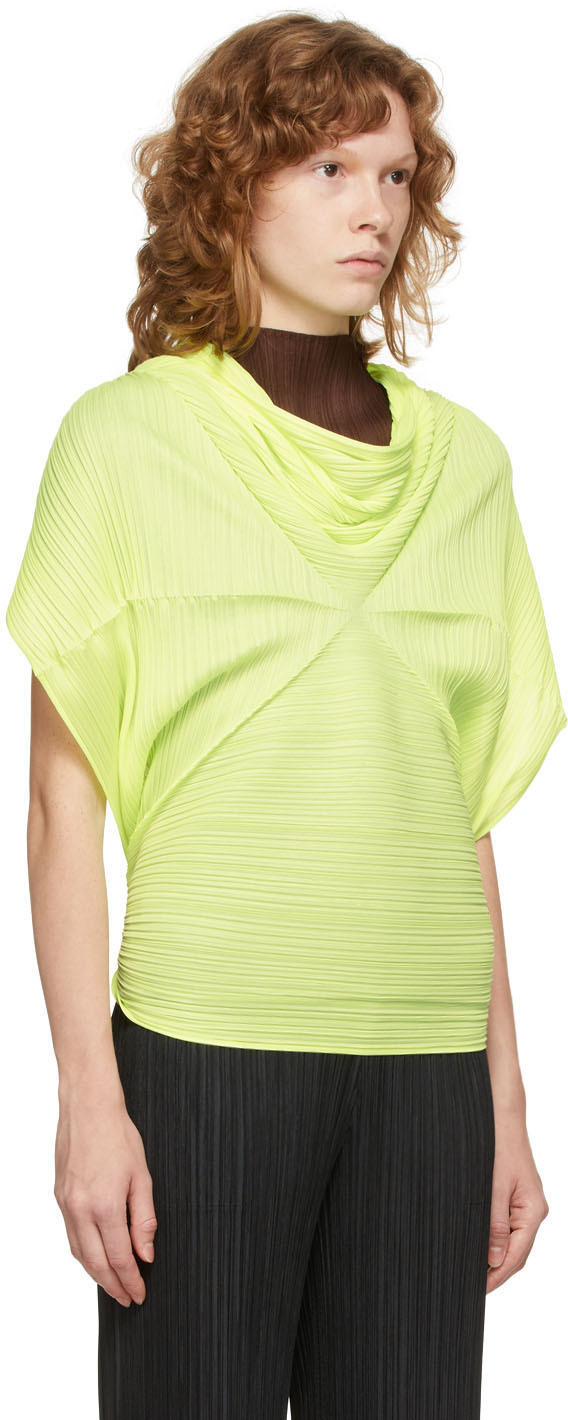 Pleats Please Issey Miyake Yellow Sprout Scarf Pleats Please Issey Miyake