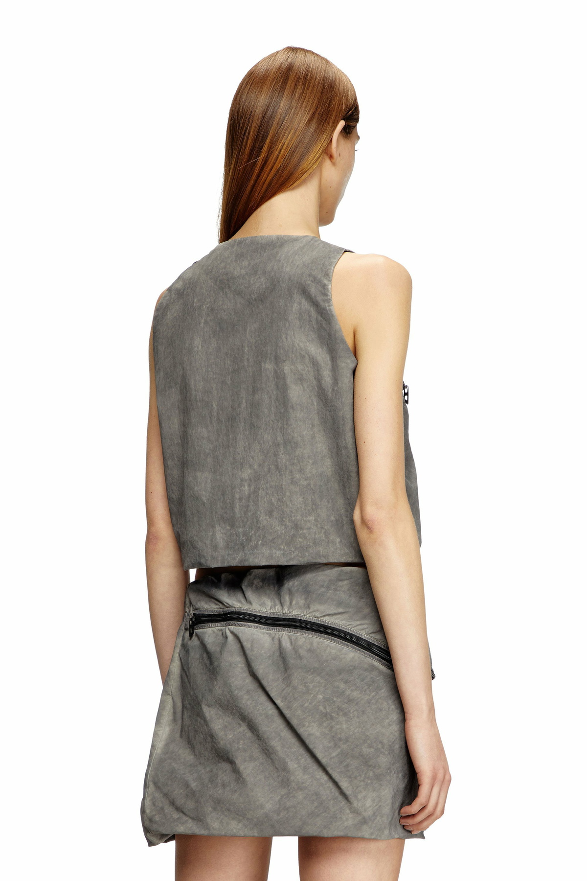 Diesel Bubble top with utility pocket - Tops Womens in Grey Diesel