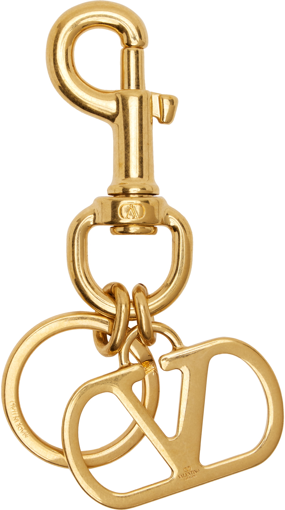 Valentino Garavani Gold VLogo Signature Bag Charm Keychain Valentino ...