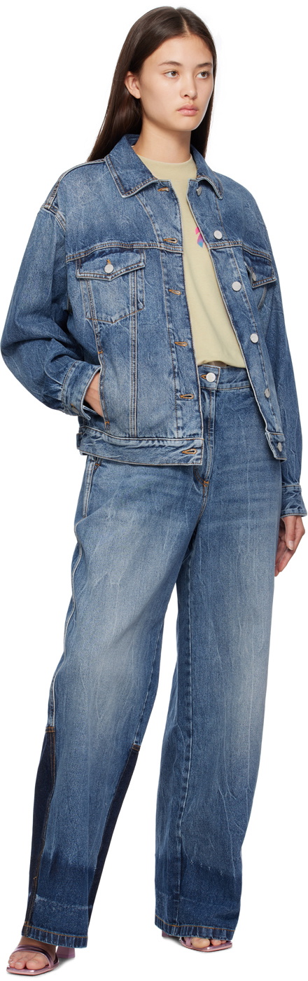Palm Angels Blue Faded Denim Jacket Palm Angels