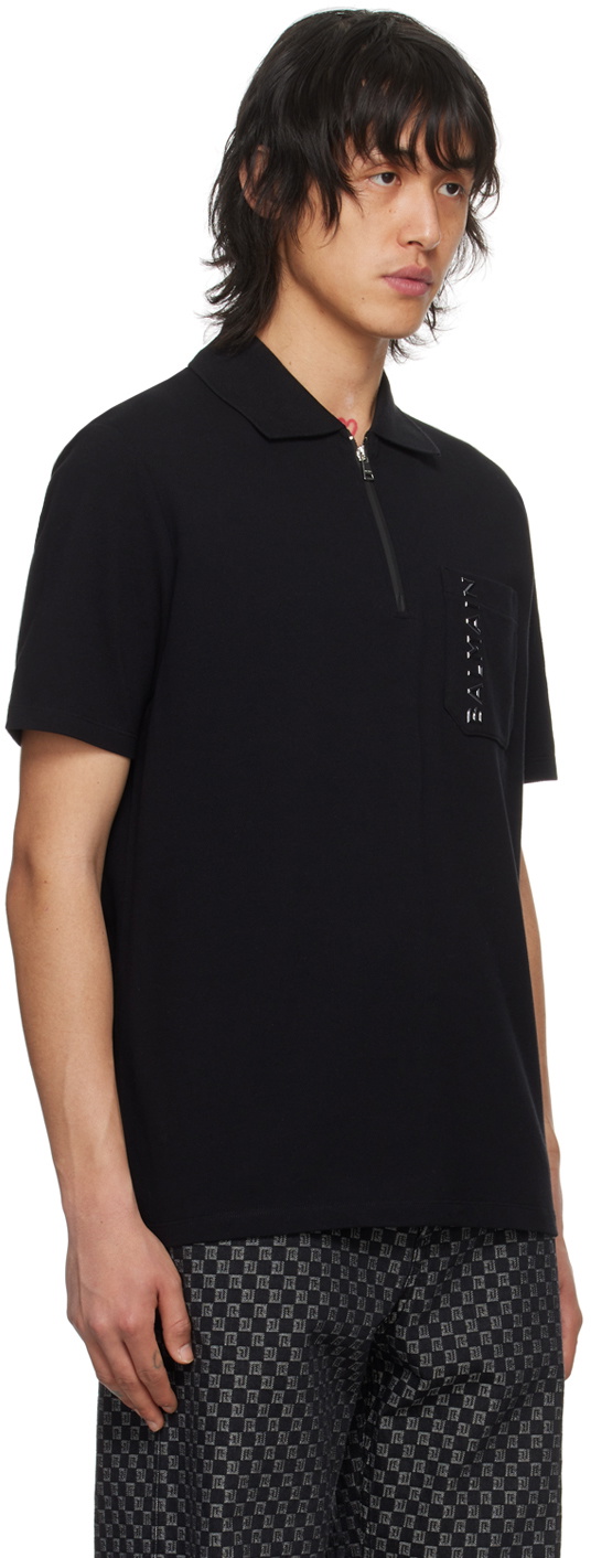 Balmain Black Half-Zip Polo Balmain