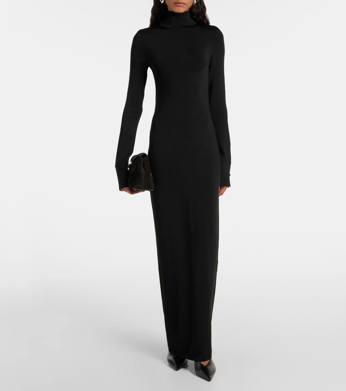 Galvan Iris turtleneck jersey maxi dress Galvan