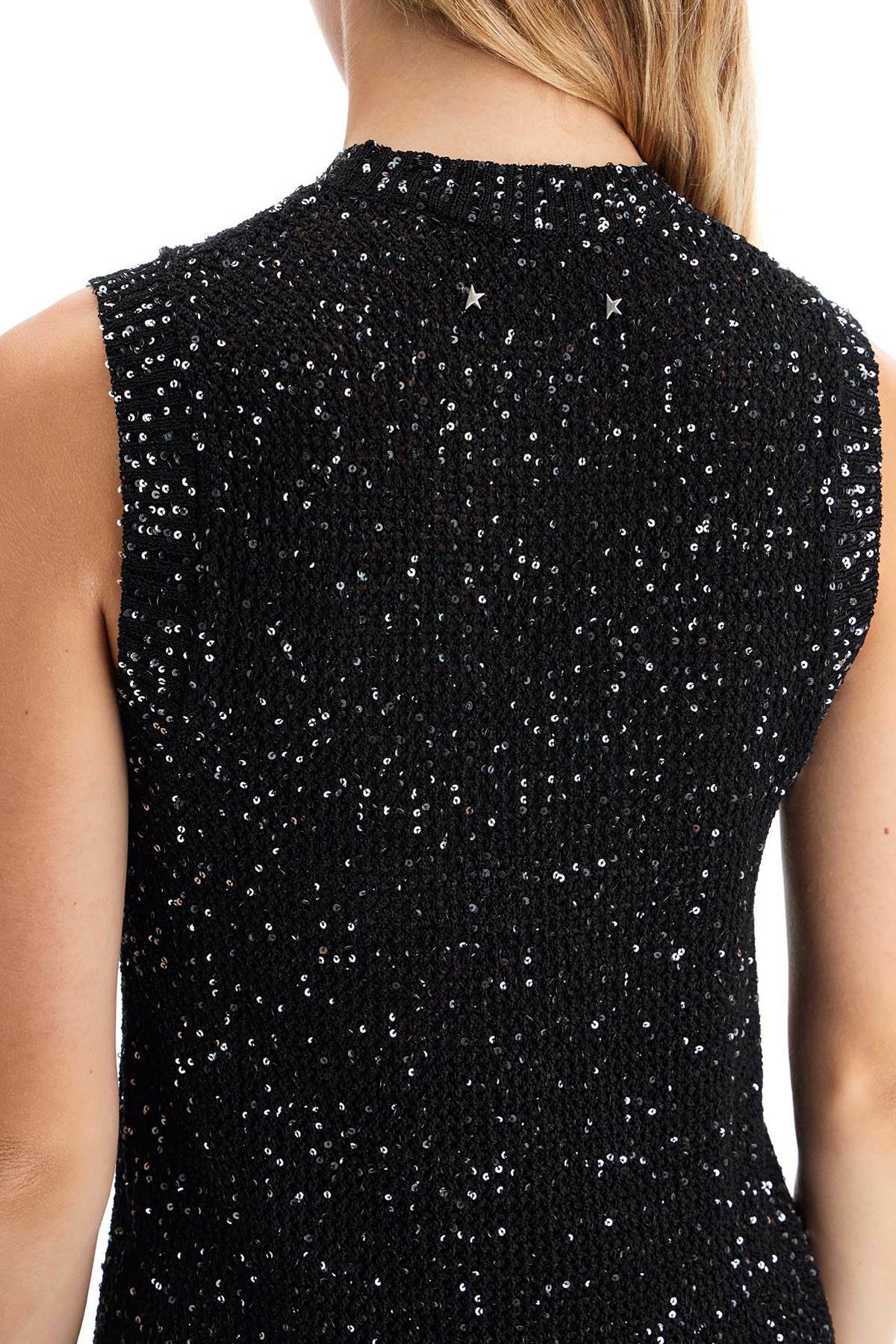 GOLDEN GOOSE knitted vest with sequins embell Neutro Golden Goose ...