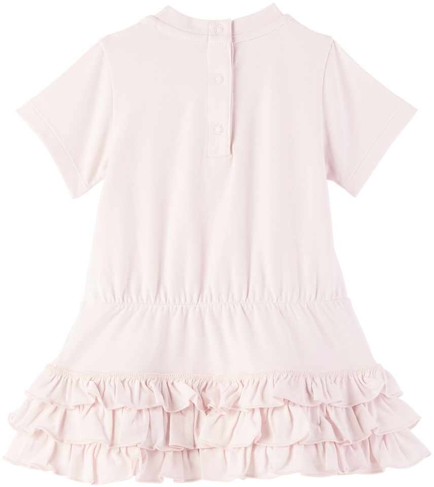 Moncler Enfant Baby Pink Ruffled Dress Moncler Enfant