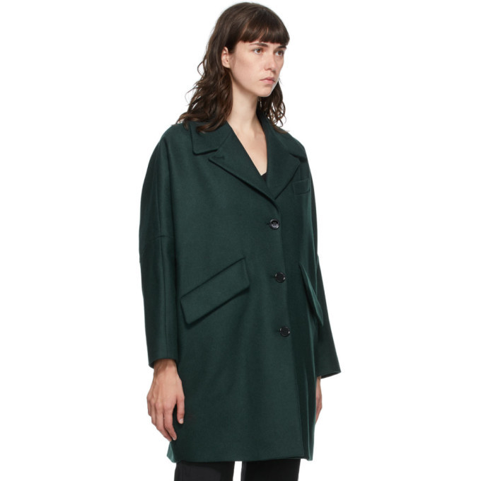 MM6 Maison Margiela Green Wool Oversized Coat MM6 Maison Margiela