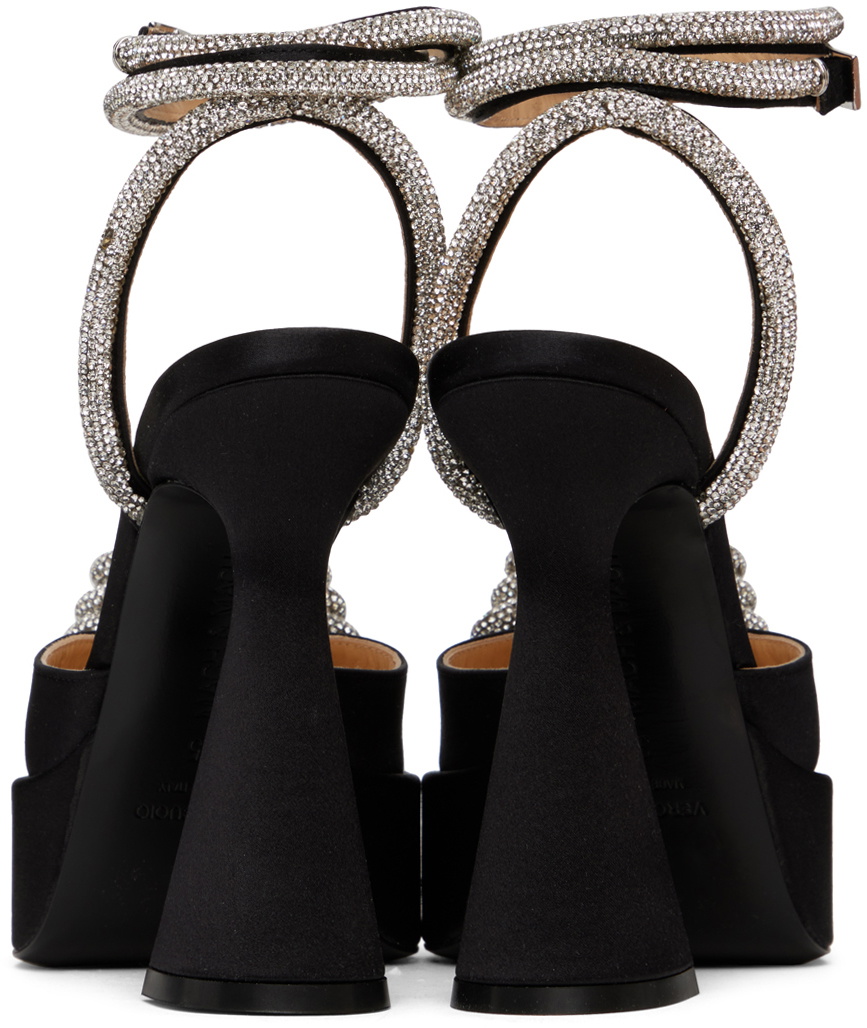 MACH & MACH Black Triple Heart Heels MACH & MACH