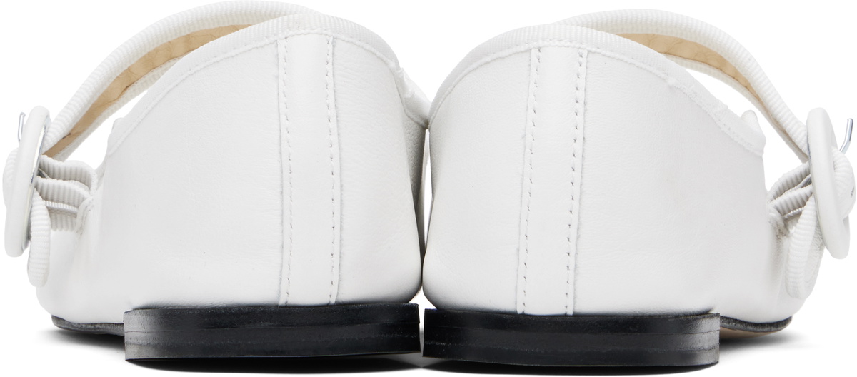 Repetto White Georgia Square-Toe Mary Jane Ballerina Flats Repetto