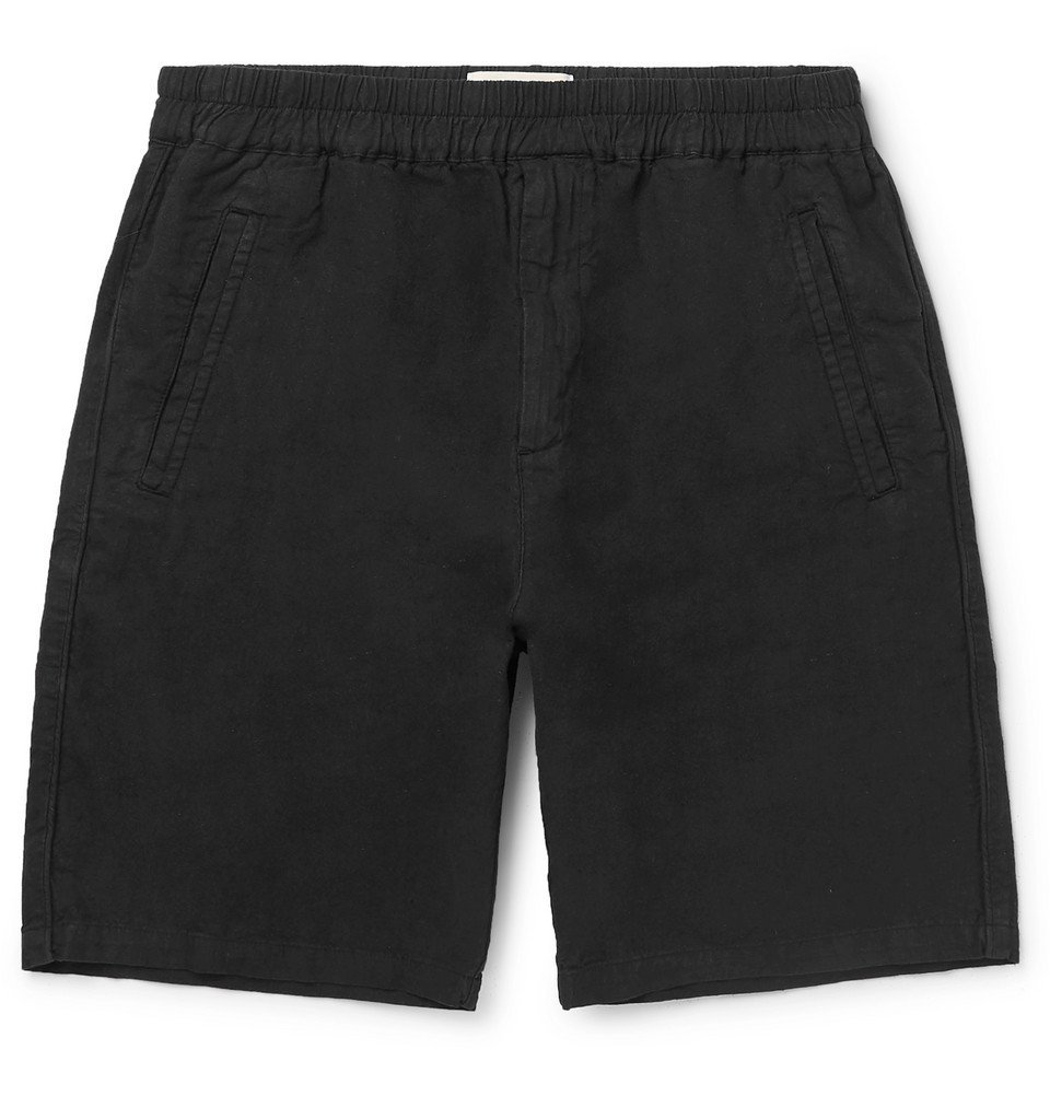 Folk - Linen and Cotton-Blend Shorts - Black Folk