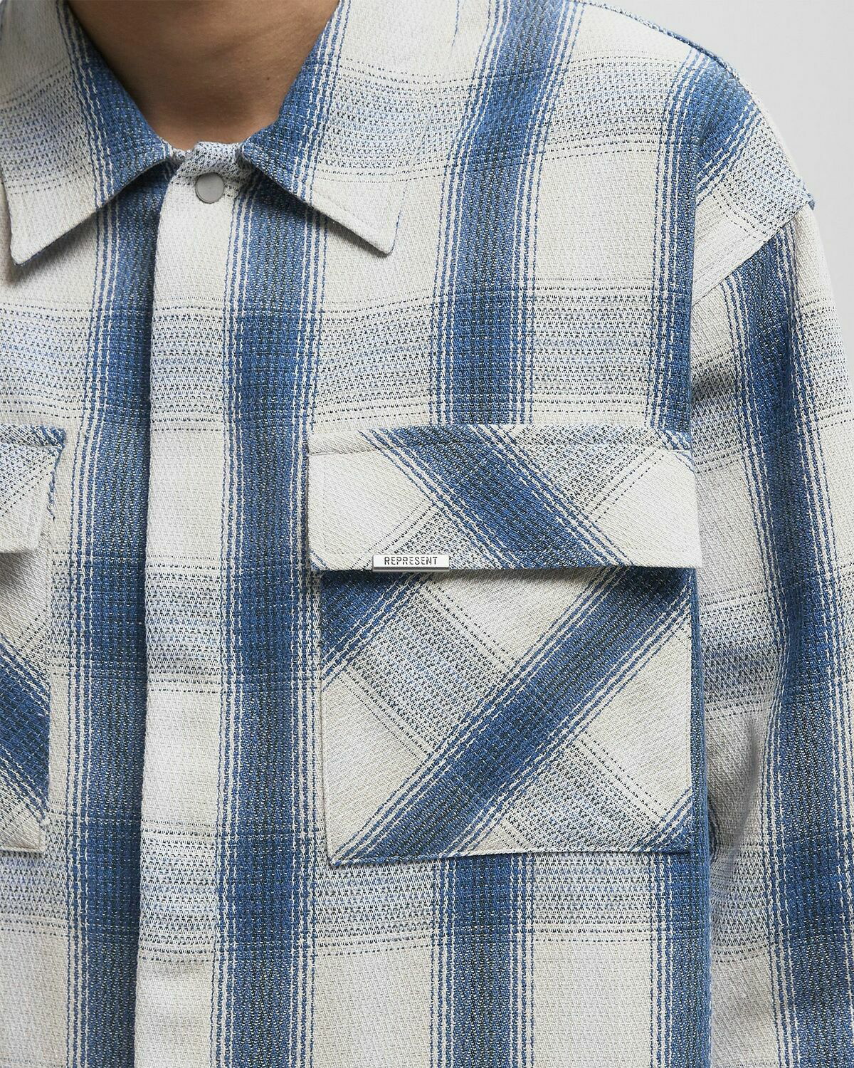 Represent SEASON FLANNEL SHIRT Blue Mens Overshirt Represent
