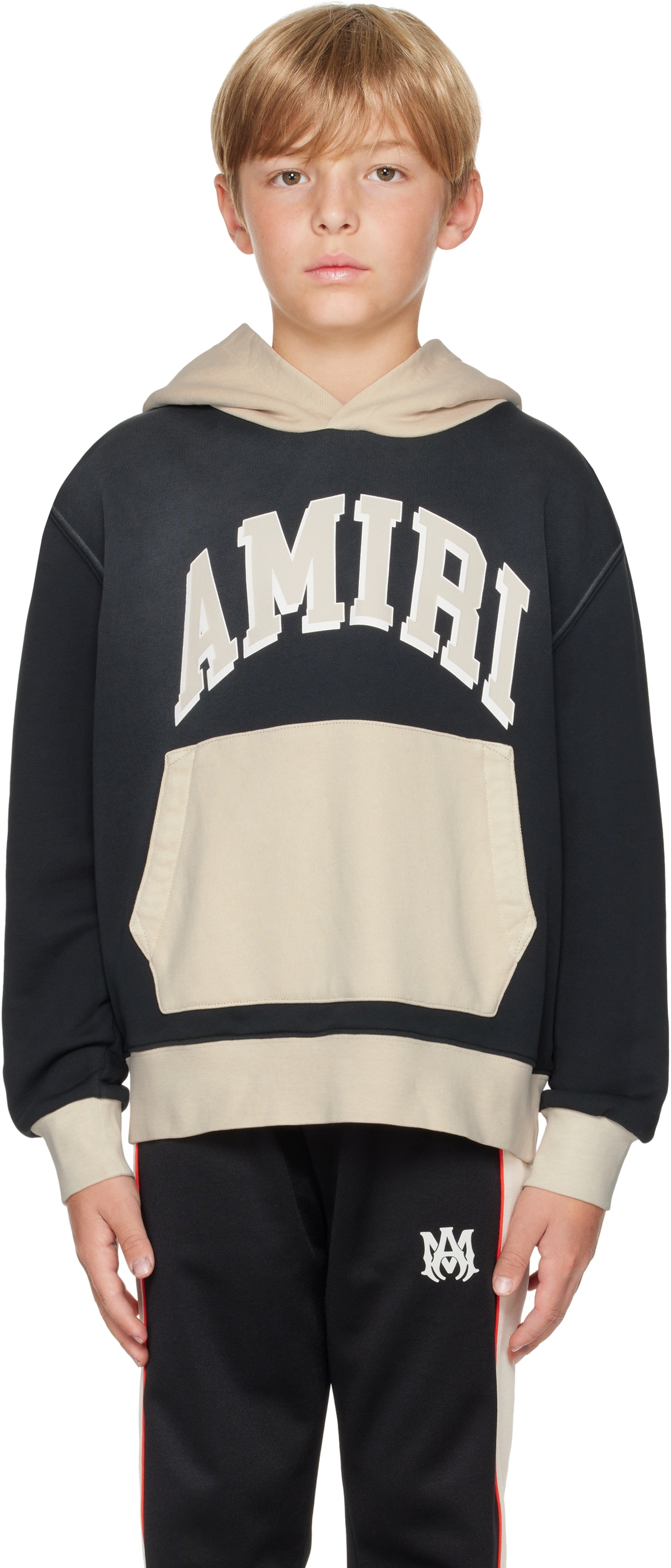 AMIRI Kids Black & Beige 'AMIRI' Collegiate Hoodie Amiri