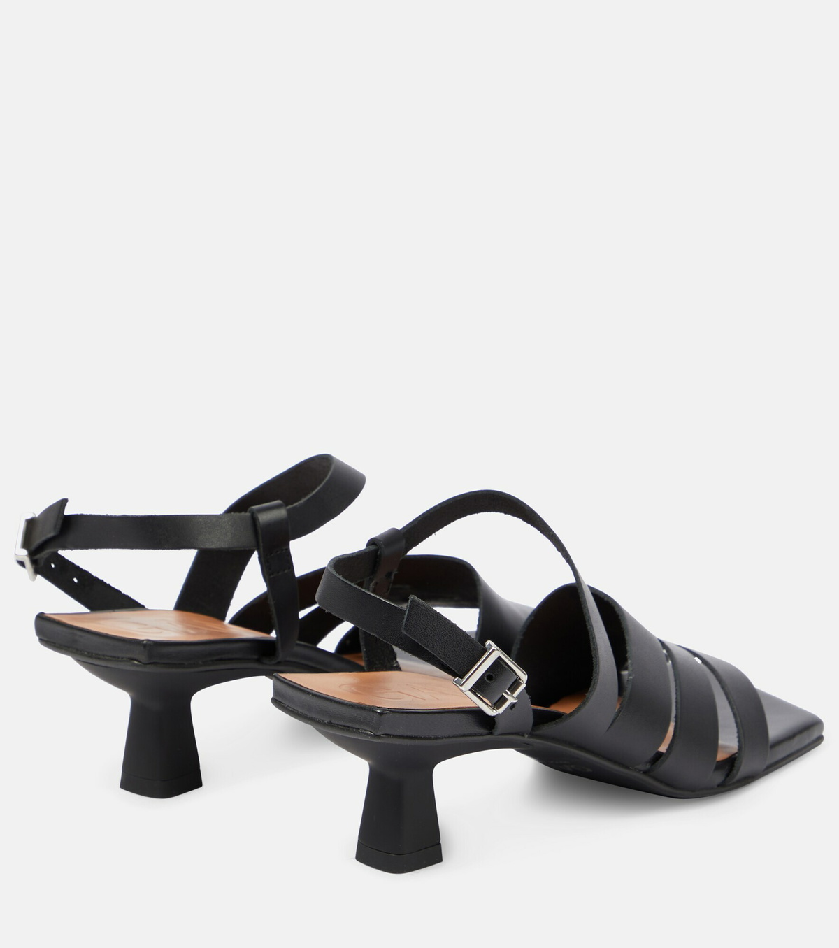 Ganni - Buckled leather sandals GANNI