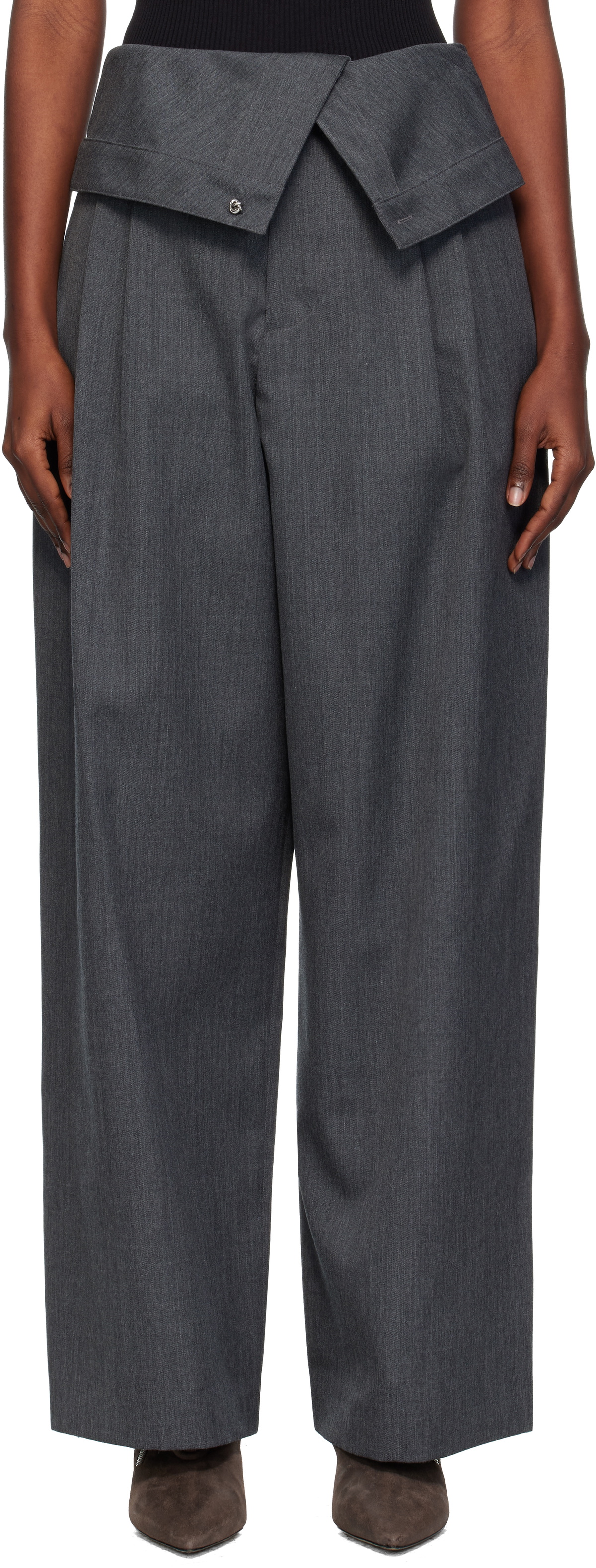 JW Anderson Gray Fold Over Trousers JW Anderson