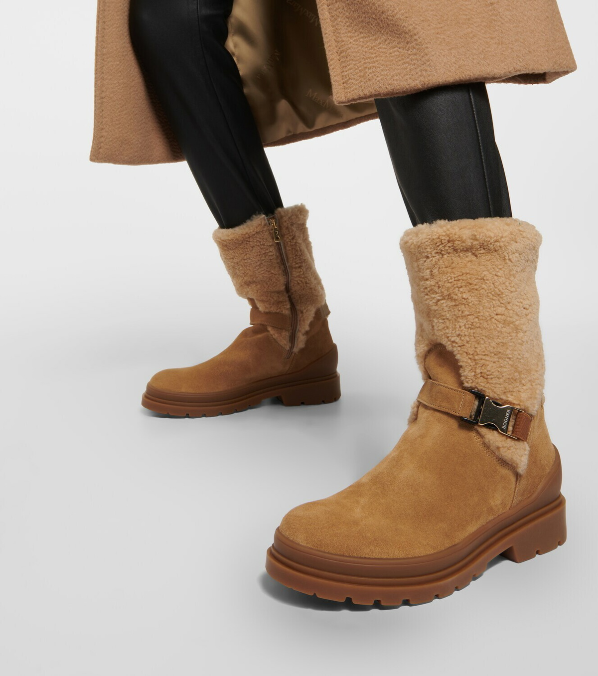 Bogner St. Moritz leather and shearling ankle boots Bogner