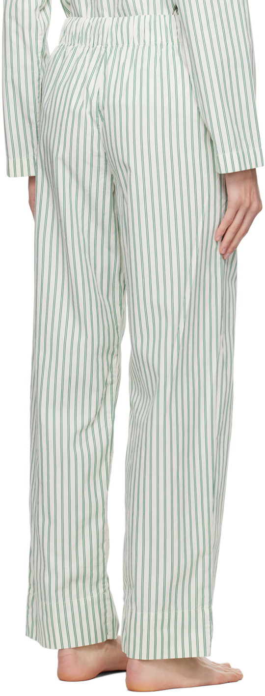 Tekla White & Green Drawstring Pyjama Pants Tekla Fabrics