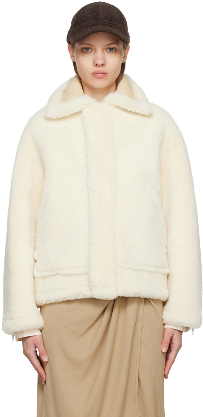 Jacquemus Off-White Le Papier 'Le Manteau Pastre' Shearling Coat Jacquemus