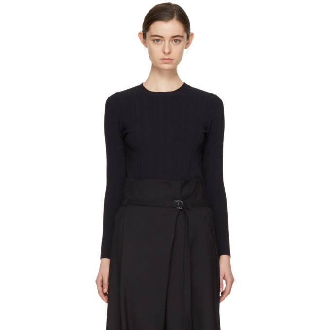 Enfold Navy Random Rib Pullover Enfold