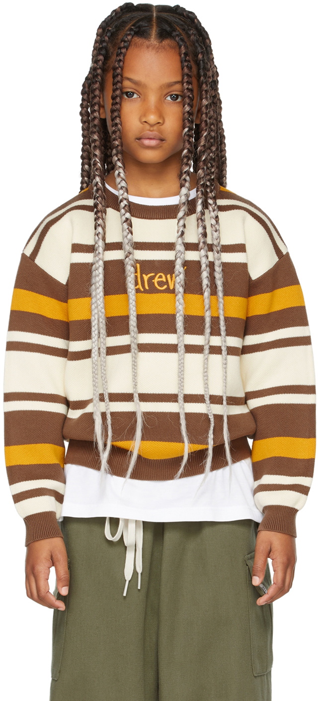 drew house SSENSE Exclusive Kids Brown Scribble Sweater drew house