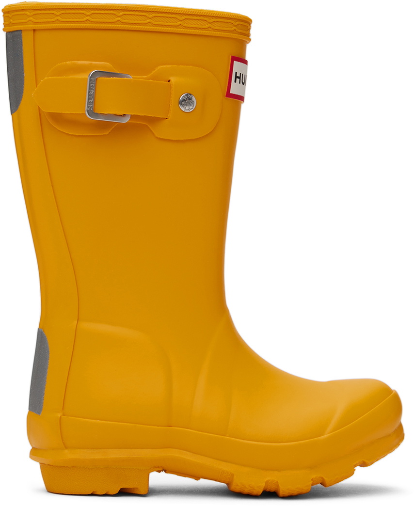 Hunter Kids Yellow Original Big Kids Rain Boots Hunter