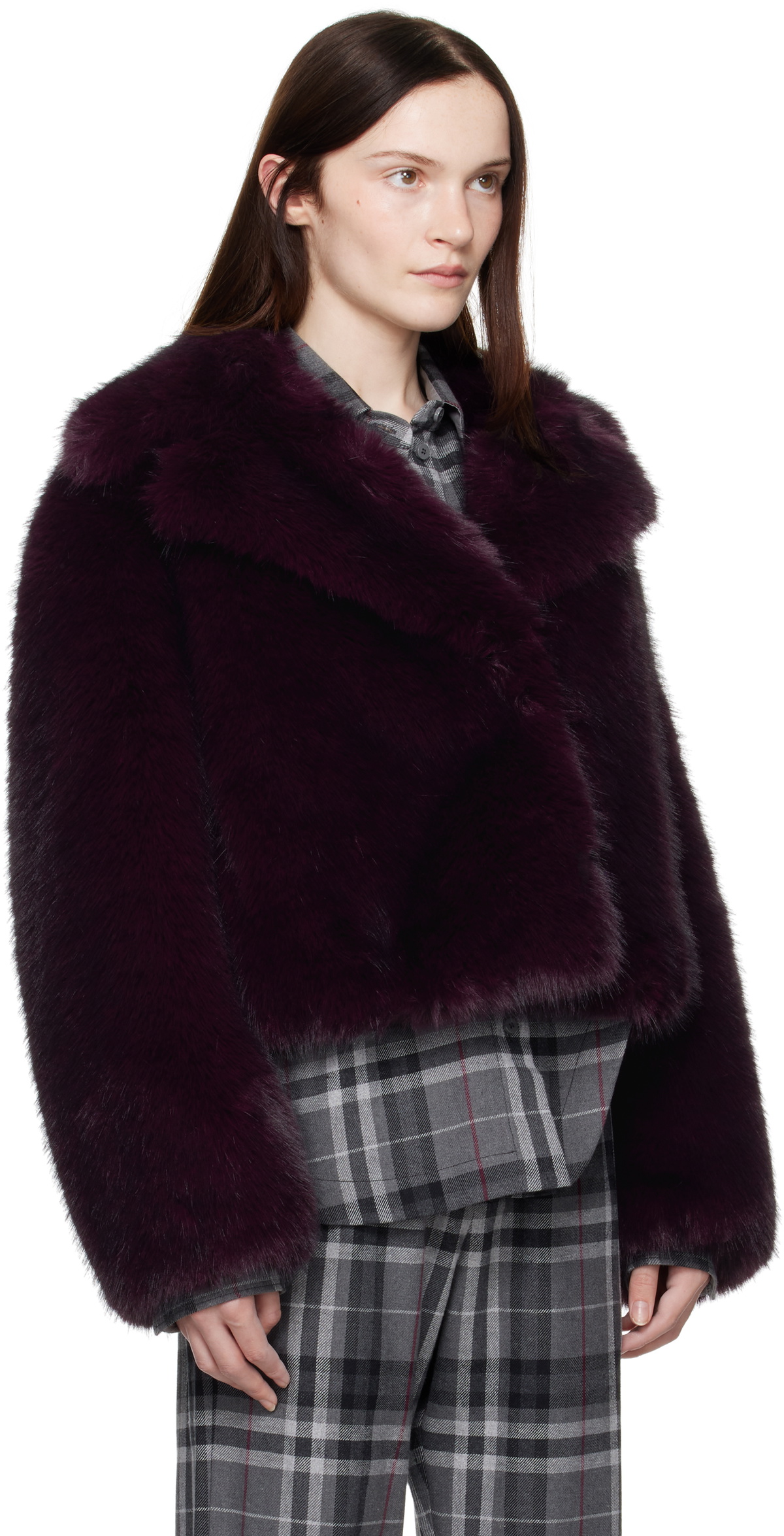 Stand Studio Purple Samara Faux-Fur Jacket Stand Studio