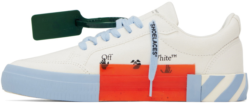 Off-White White & Blue Vulcanized Low Sneakers Off-White