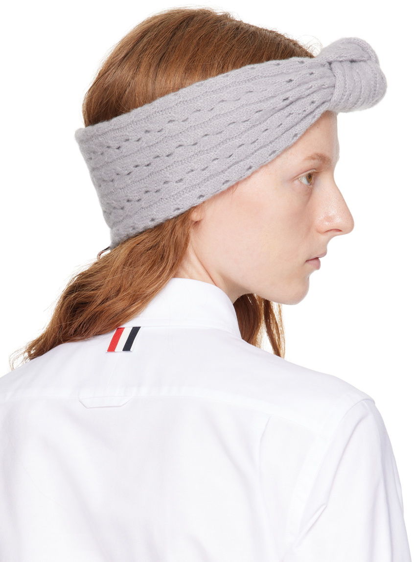 Thom Browne Gray Knot Headband Thom Browne