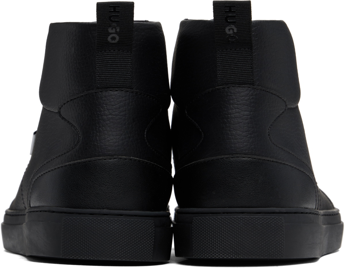 Hugo Black Grained Faux-Leather High-Top Sneakers Hugo Boss