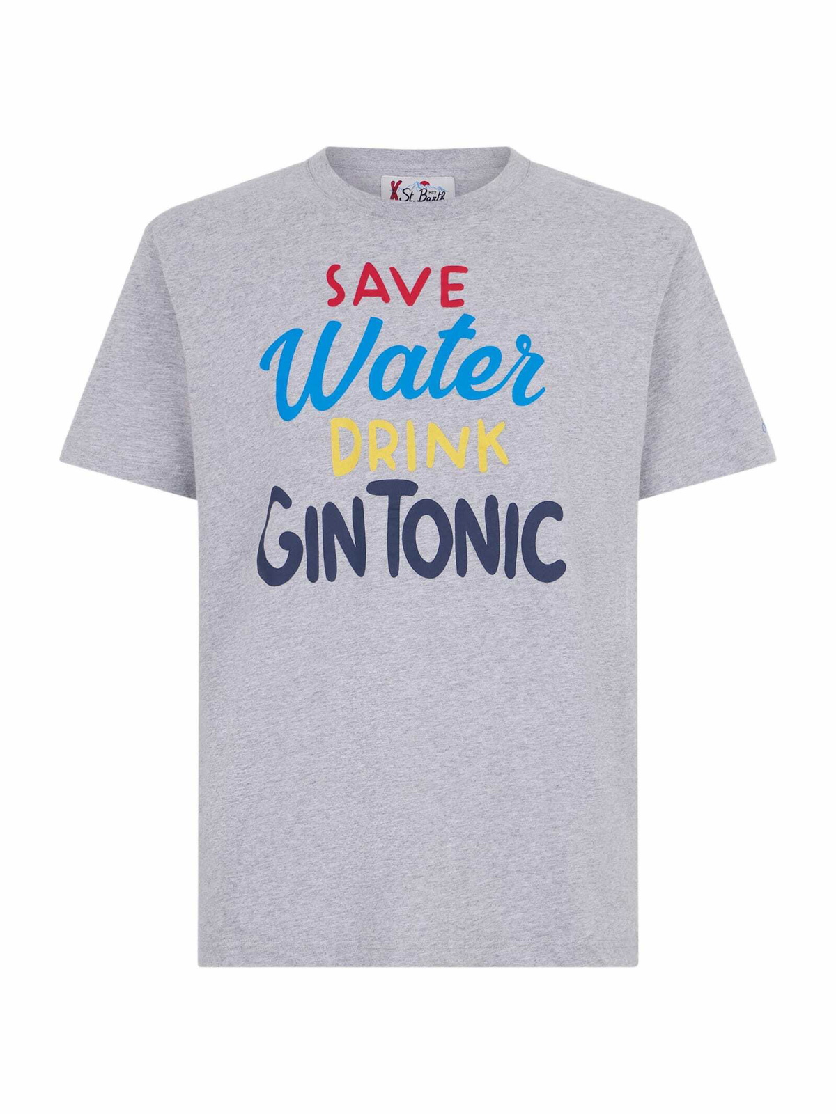 MC2 Saint Barth Man Heavy Cotton T-shirt With Gin Tonic Print MC2 Saint ...