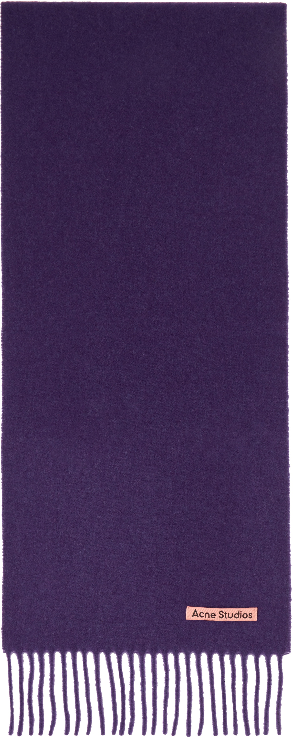 Acne Studios Purple Skinny Fringe Wool Scarf Acne Studios