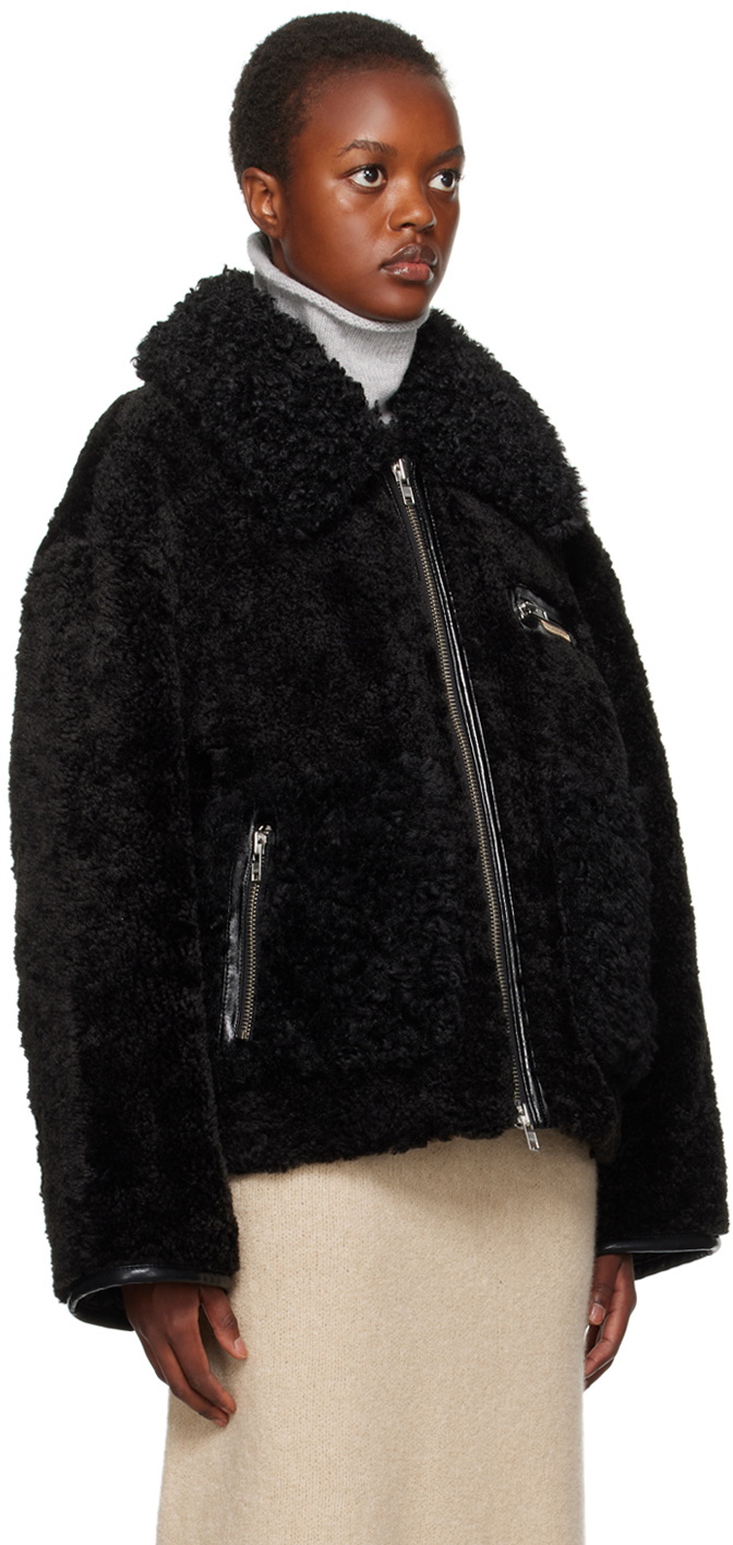 Stand Studio Black Joann Faux-Fur Jacket Stand Studio