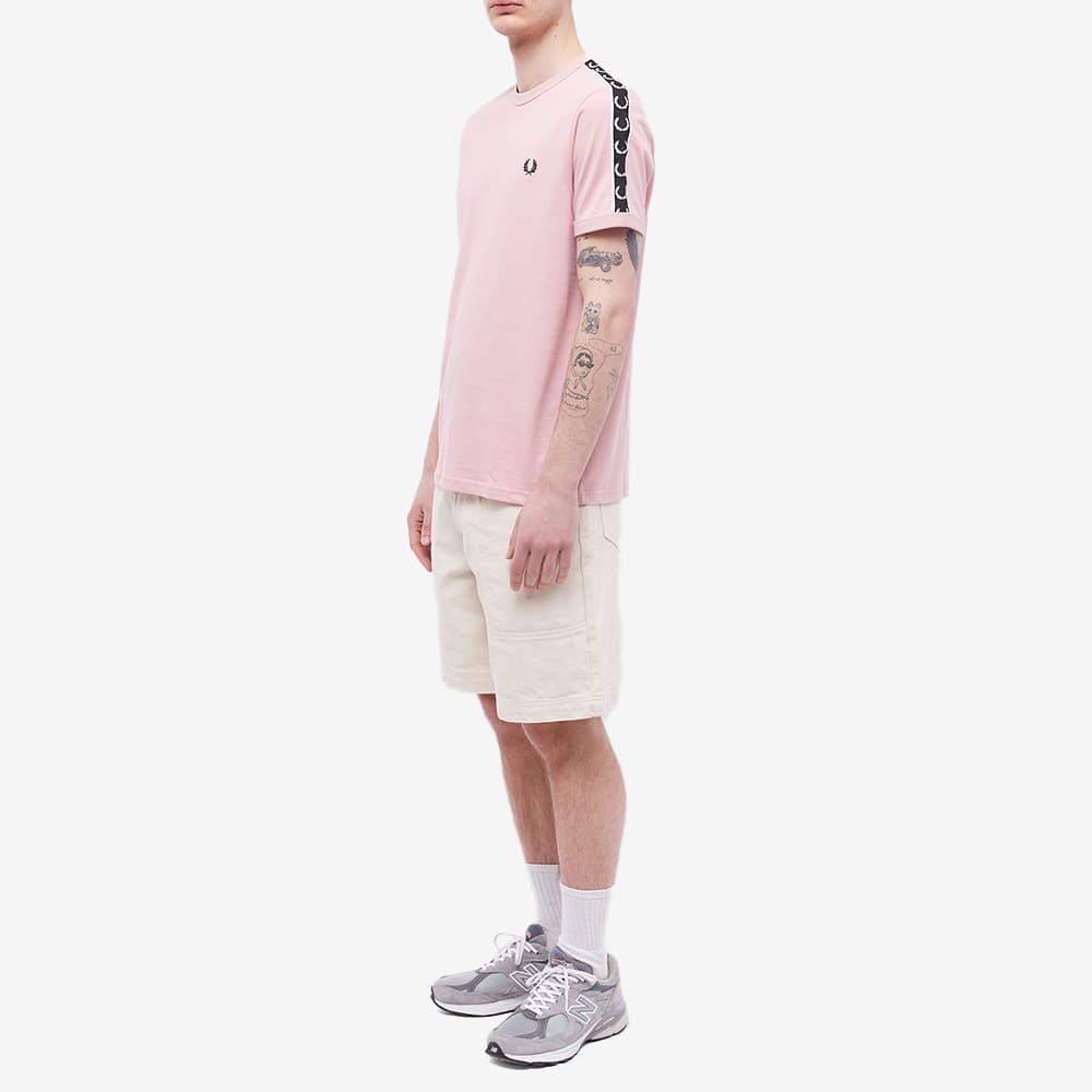Fred Perry Men's Contrast Ringer T-Shirt in Chalky Pink/Black Fred Perry