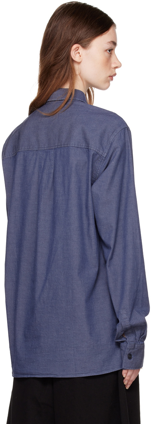 Maison Kitsuné Blue Café Kitsune Edition Embroidered Shirt Maison Kitsune