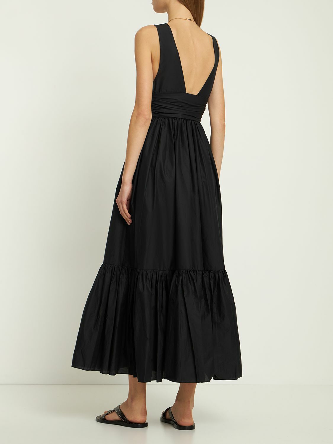 MATTEAU Tiered Plunge Midi Dress Matteau