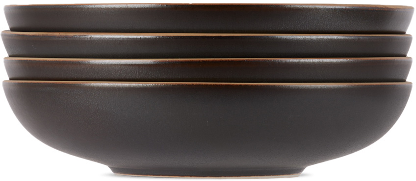 Lineage Ceramics Black Shallow Serving Bowl, 4 pcs Lineage Ceramics