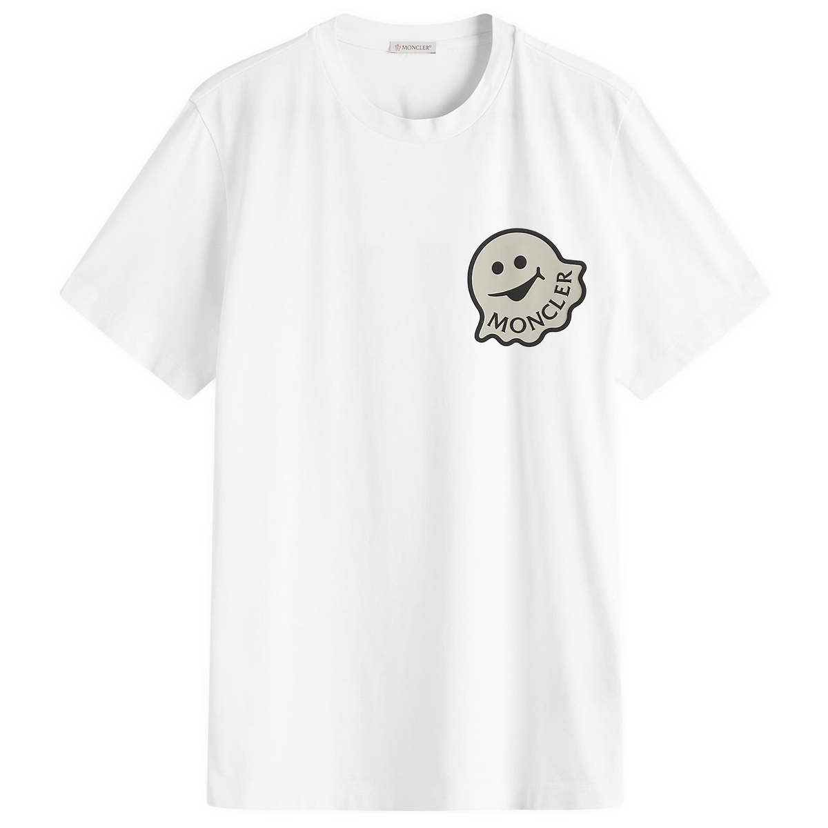Moncler Men's Cotton Jersey Ghost Logo T-Shirt in White Moncler