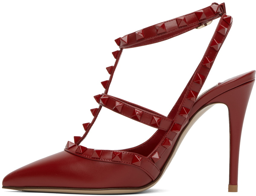 Valentino Garavani Red Caged Rockstud Heels Valentino Garavani