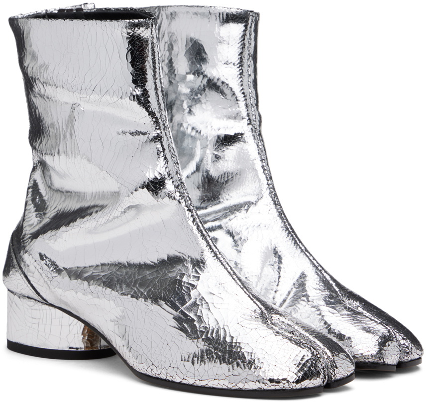Maison Margiela Silver Tabi Mirror Boots Maison Margiela