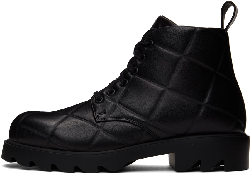 Bottega Veneta Black Strut Grid Boots Bottega Veneta