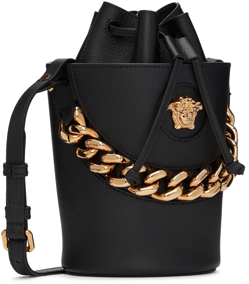 Versace Black 'La Medusa' Bucket Shoulder Bag Versace