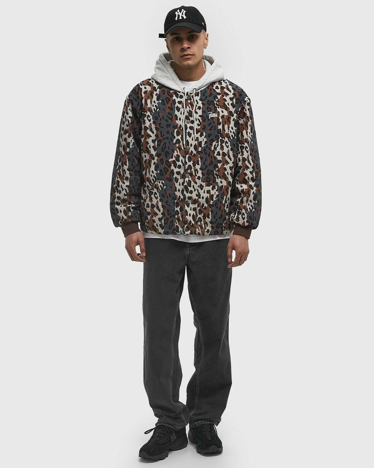 PATTA City Leopard Reversible Bomber Jacket Multi-color Mens Denim ...
