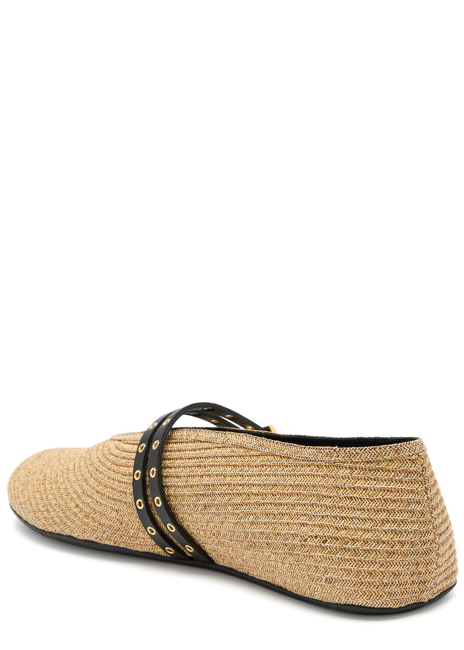 Alaïa Raffia Ballet Flats Beige ALAÏA