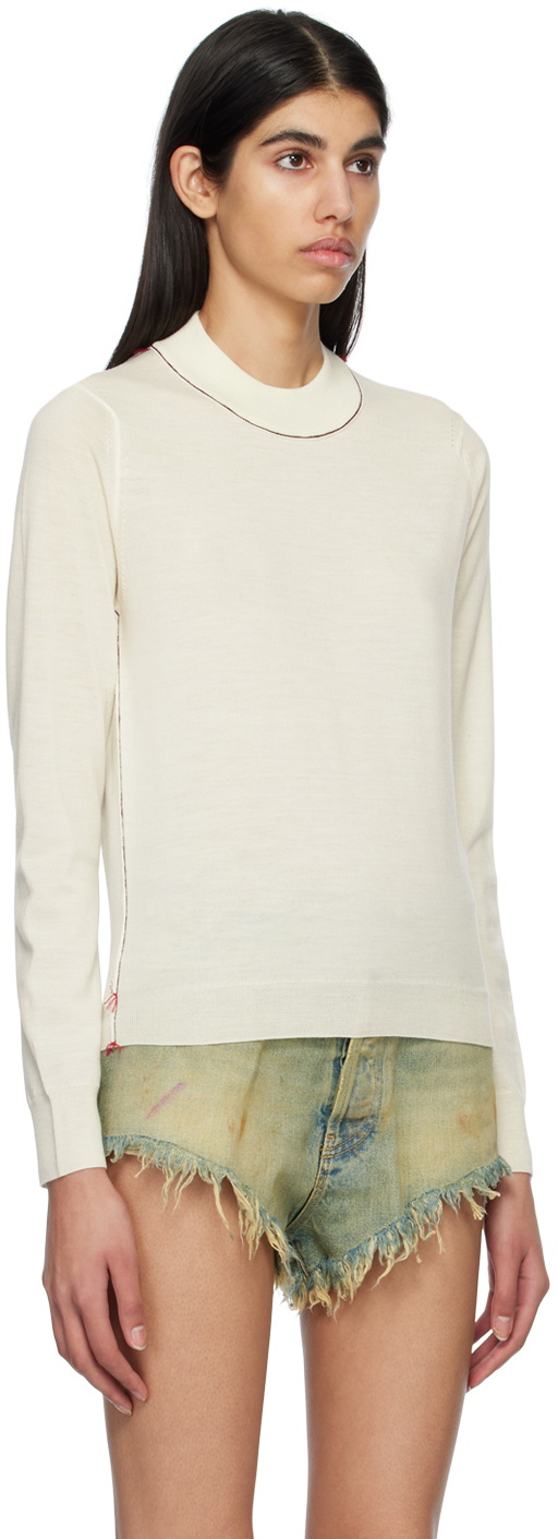 Maison Margiela Off-White Loose Thread Sweater Maison Margiela