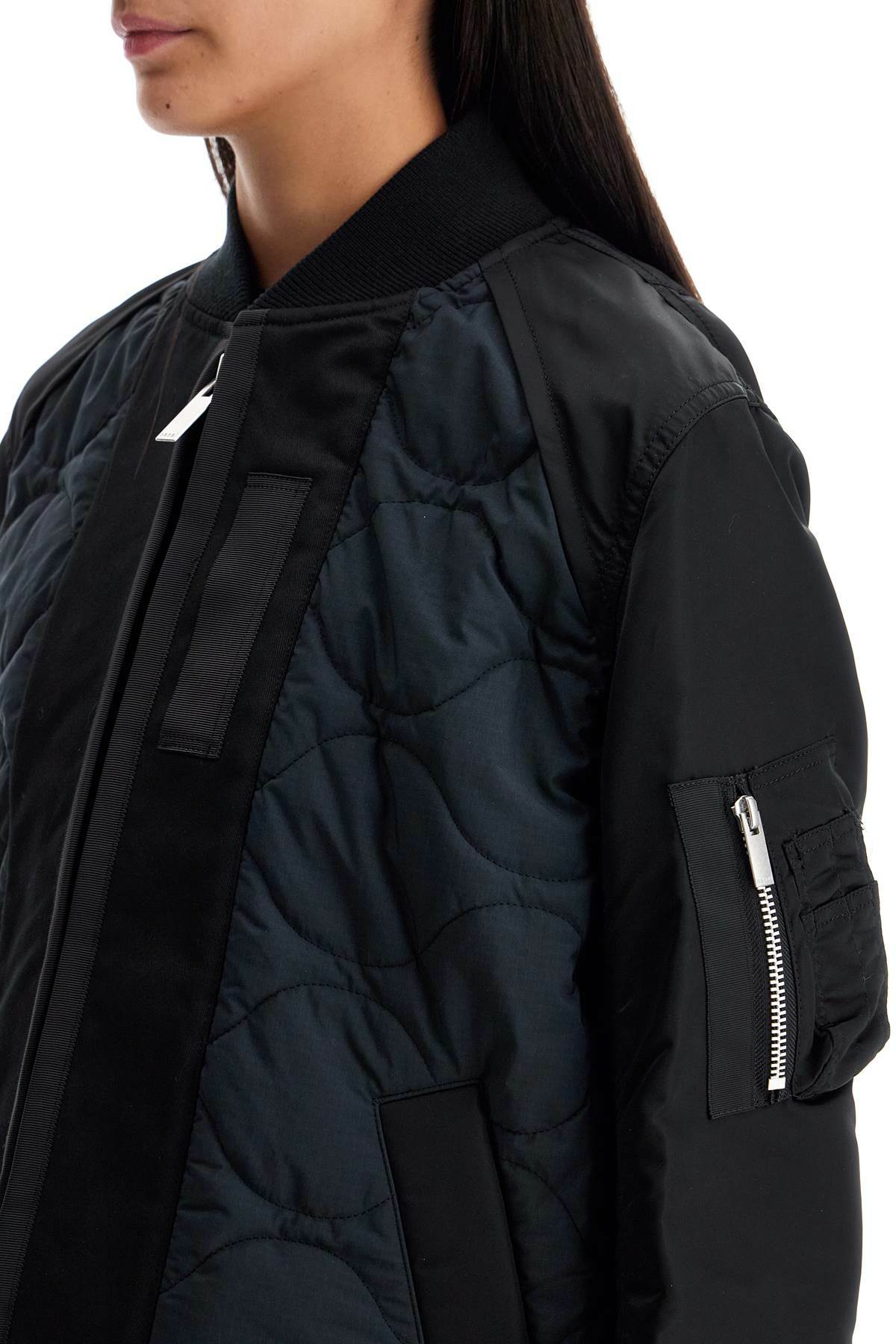 SACAI hybrid nylon and ripstop jacket Black Sacai