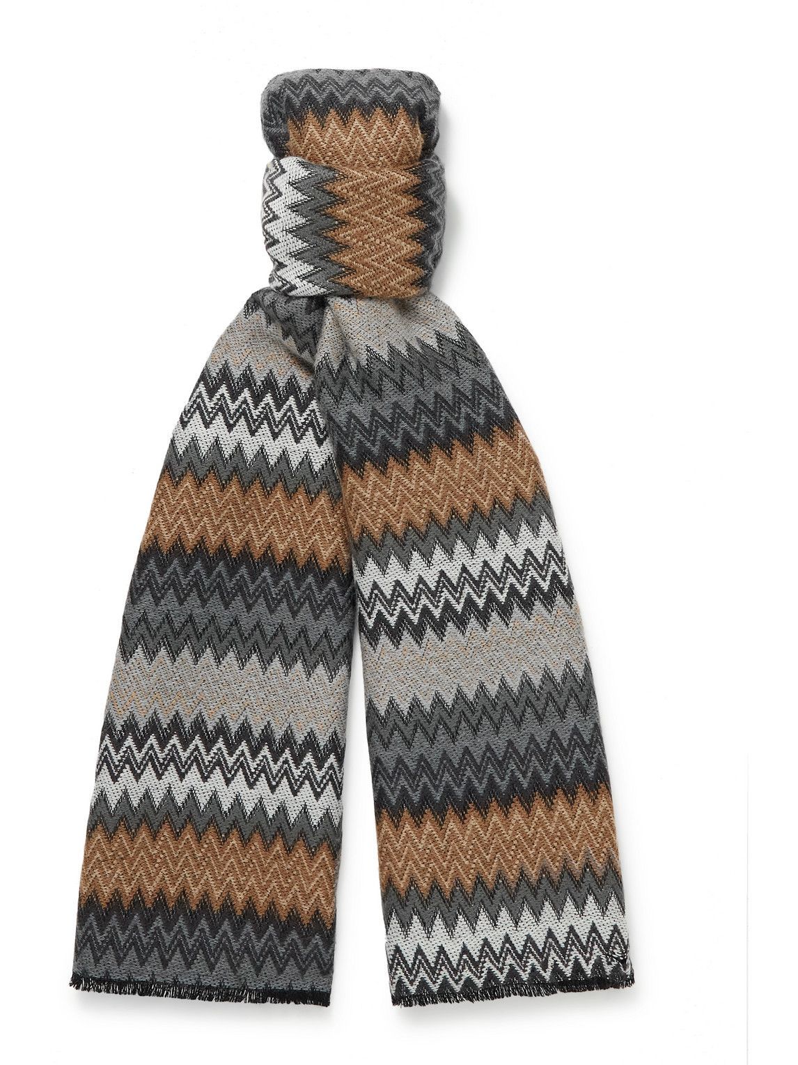 Missoni - Fringed Crochet-Knit Wool Scarf Missoni