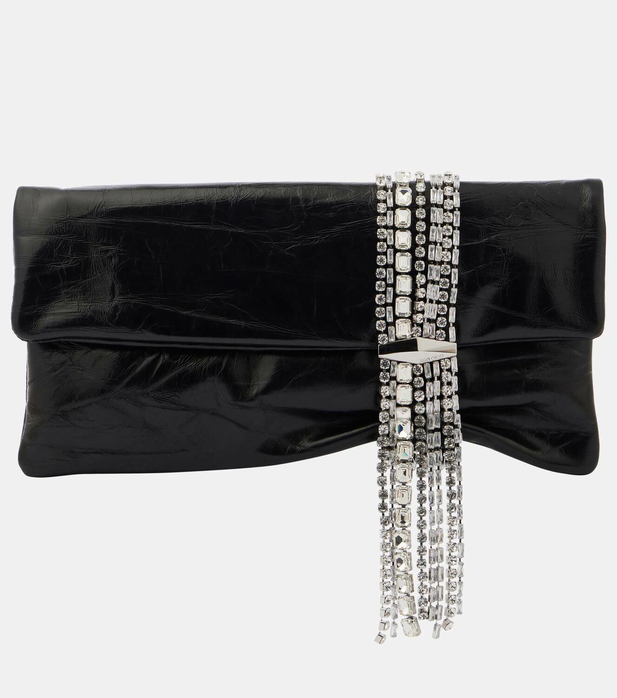 Jimmy Choo Zandra crystal-embellished leather clutch Jimmy Choo